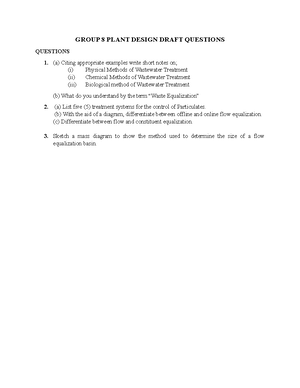 Plant Design Group Solutions 2 - Principles of plant design 2 - Studocu