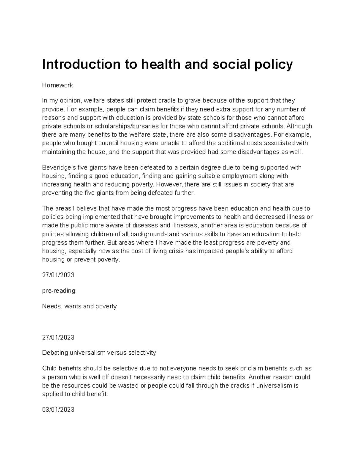 Introduction to health and social policy - Introduction to health and ...