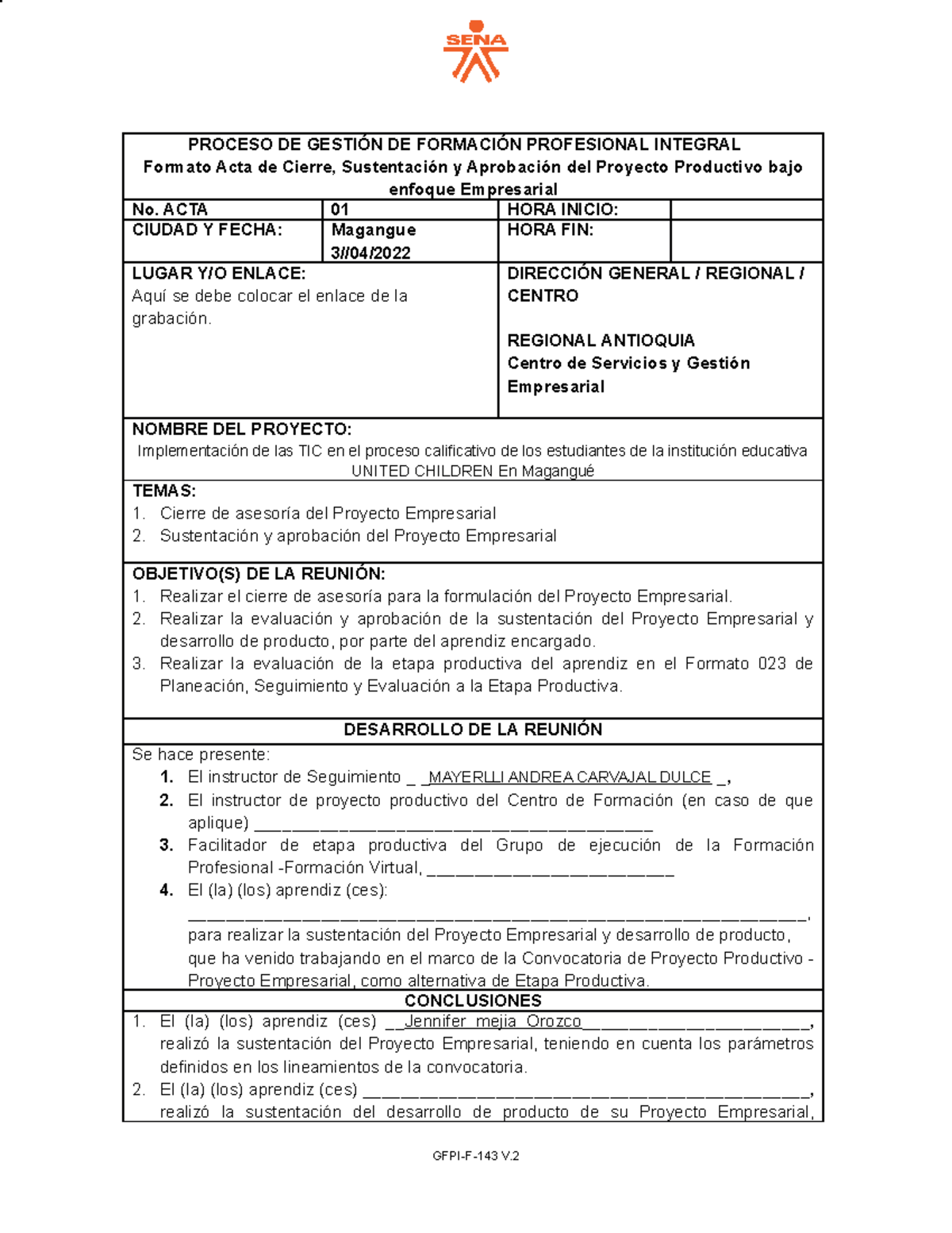 18nn GFPIn Fn 143n Formaton Actanden Cierrenn Sustentacinnnnyn ...