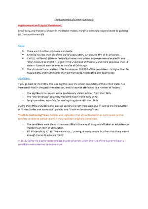 Lecture 3 - Becker Model - The Economics of Crime Lecture 3 The Becker ...
