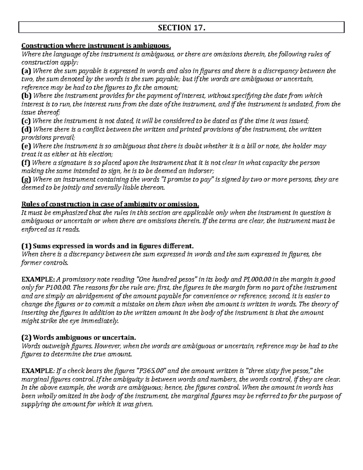 Section 17-23 - Lecture notes 1,3,7 - SECTION 17. Construction where ...