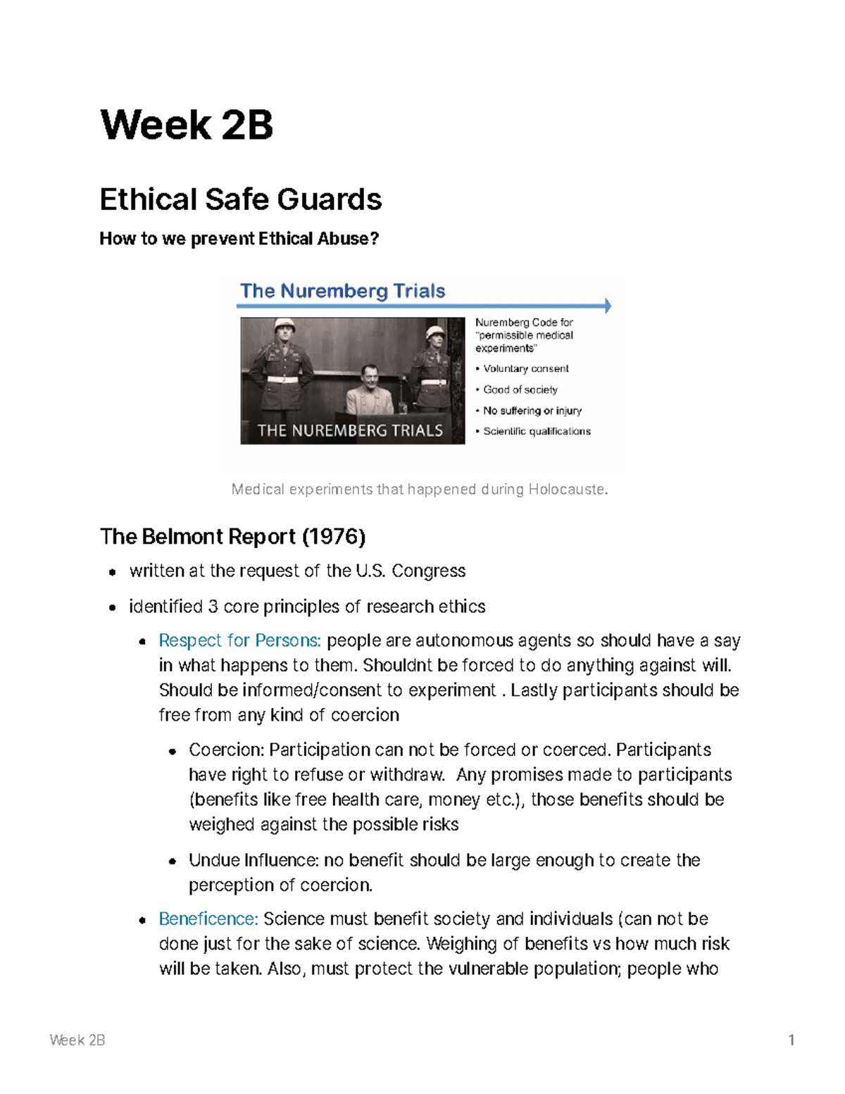 Week 2 lecture notes - Week 2B Ethical Safe Guards How to we prevent ...