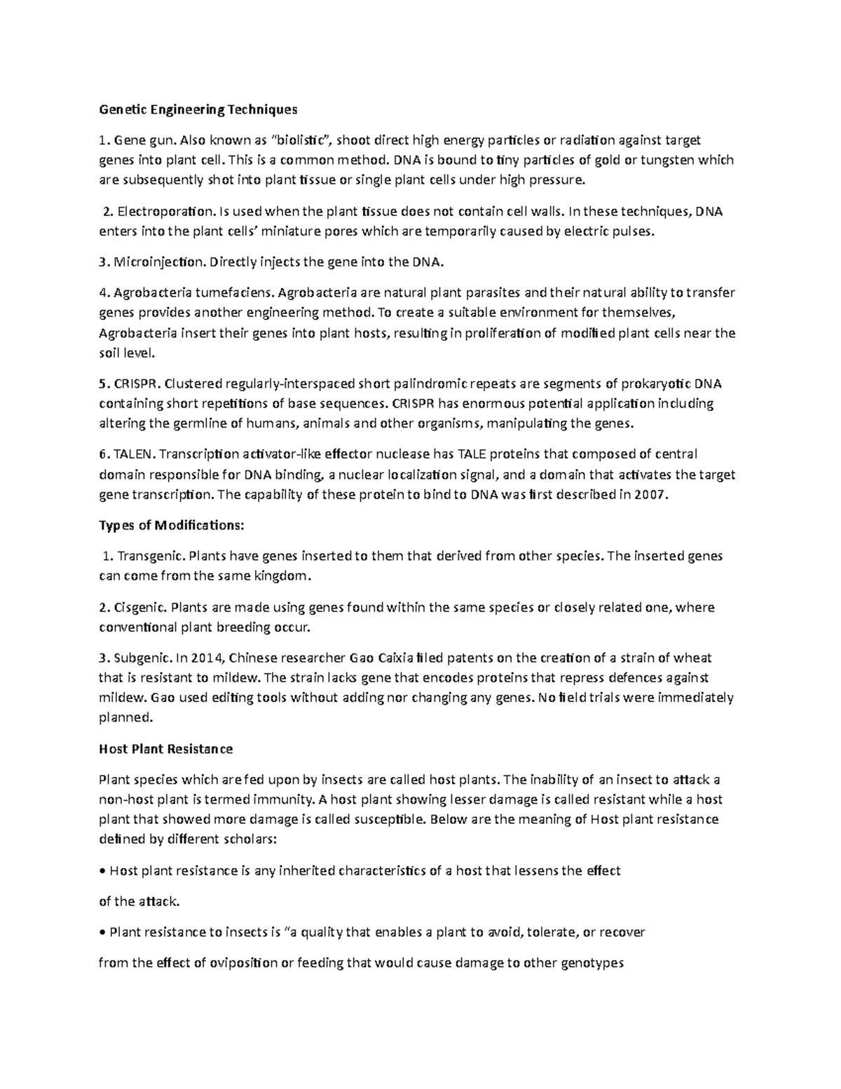 Genetic Engineering Techniques - Also known as “biolistic”, shoot ... Genetic Engineering Techniques - Also known as “biolistic”, shoot ...