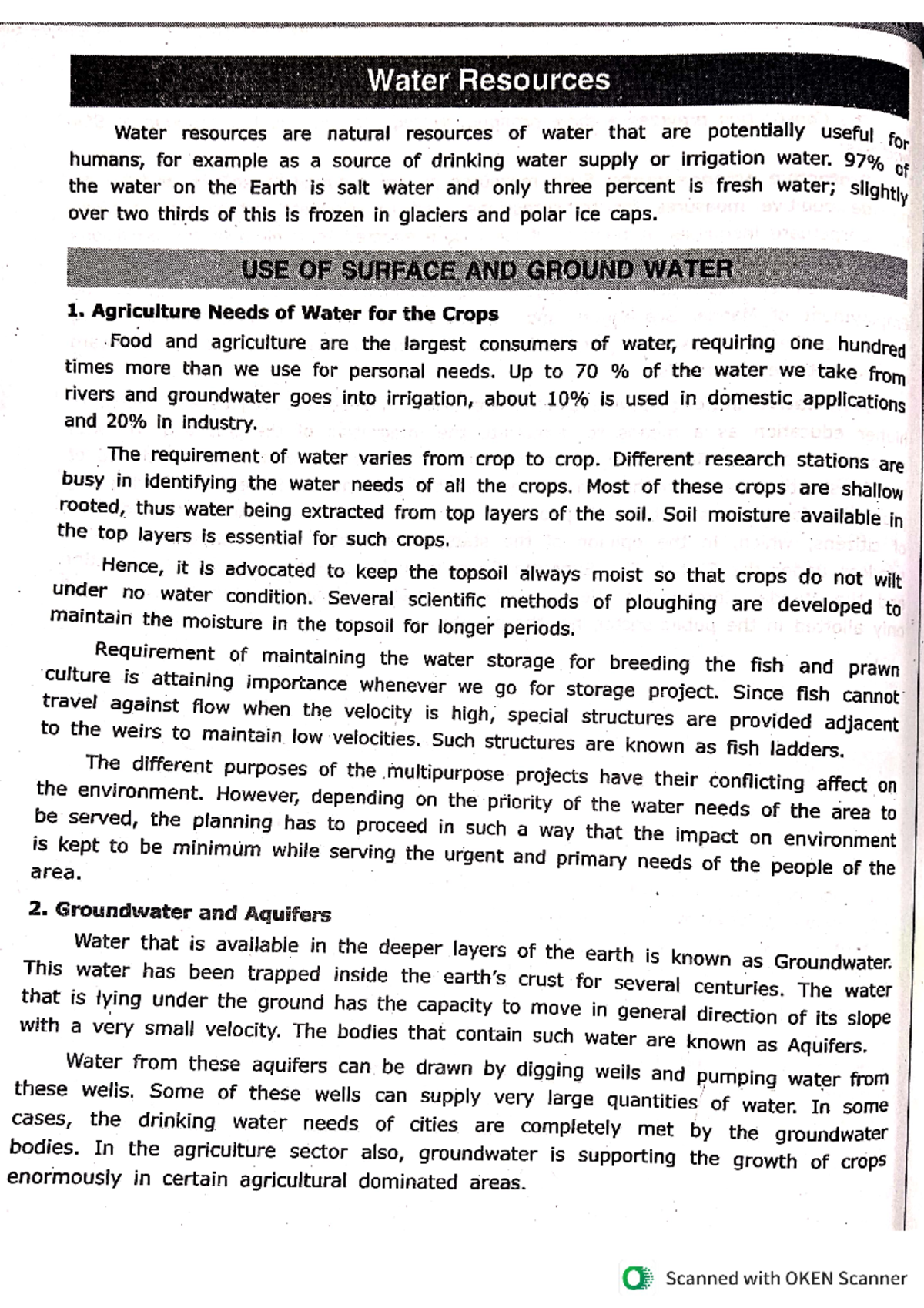 Water resources - Ist too good - Water Resources Water resources are ...