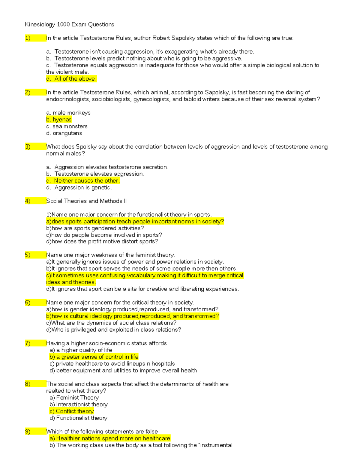 Kinesiology 1000 Exam Questions - Kinesiology 1000 Exam Questions In ...