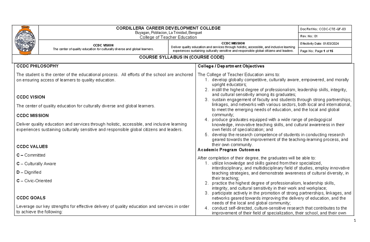 EDUC-2 Syllabus - Example materials for English subject. - CCDC ...