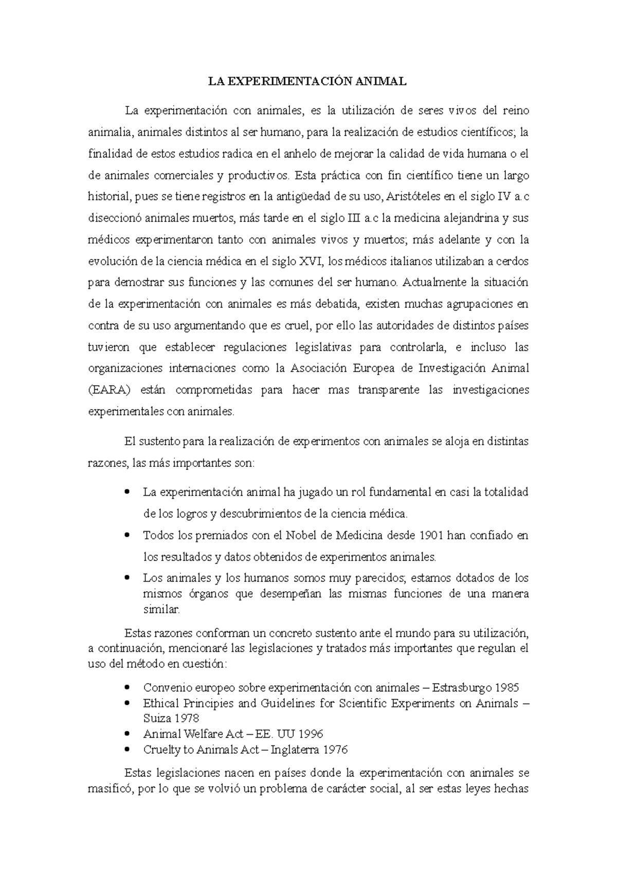 Texto Académico Expositivo Robin Iparraguiire - LA EXPERIMENTACIÓN ...