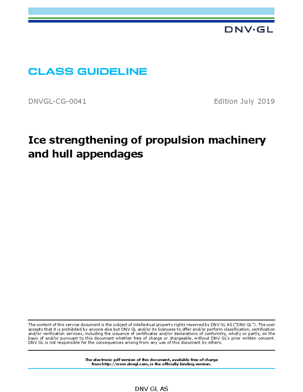 Dnvgl-CG-0041 - Ice strengthening of propulsion machinery and hull ...