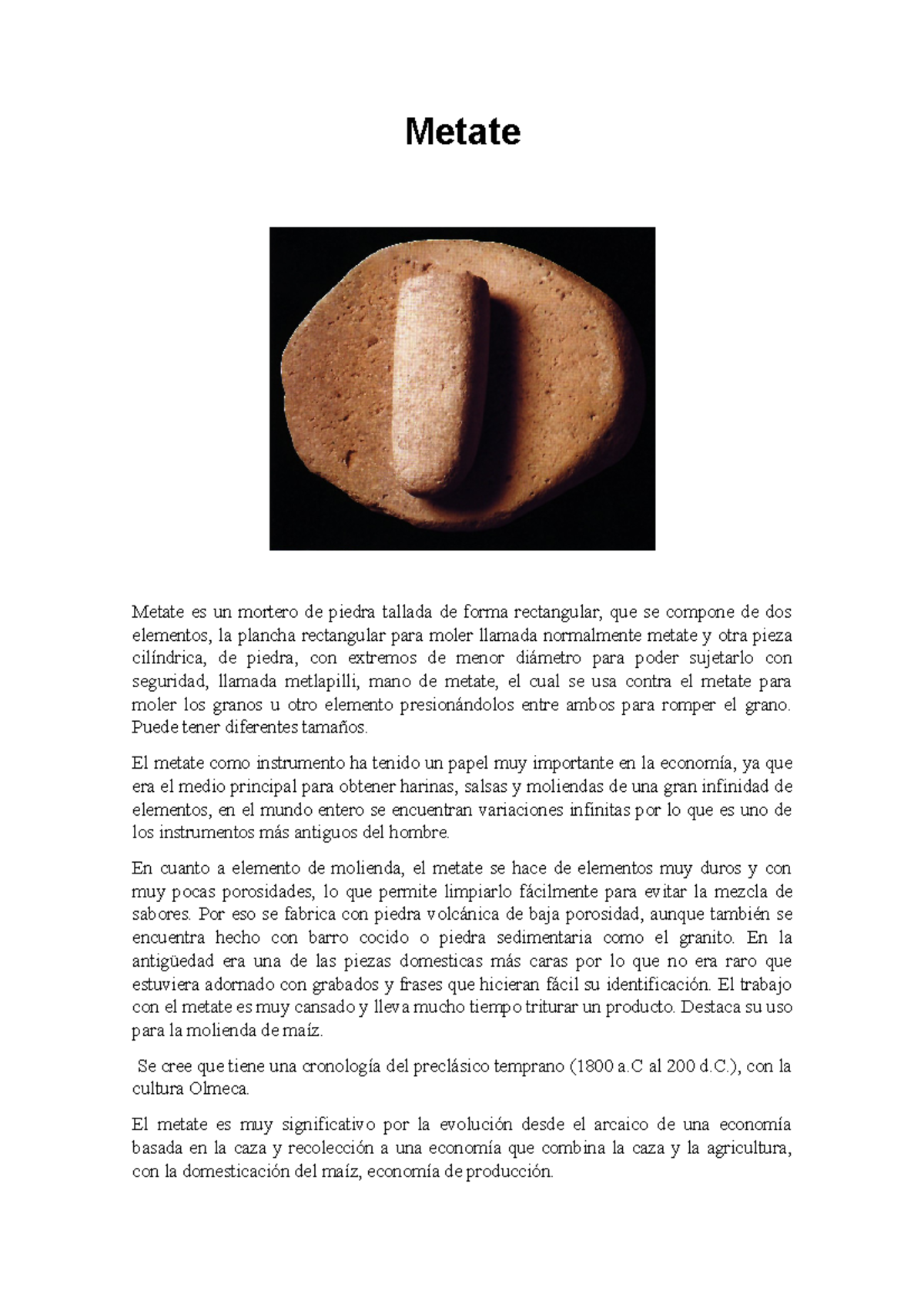 Metate - Imagen que puede entrar para comentar en exámen. - Metate ...