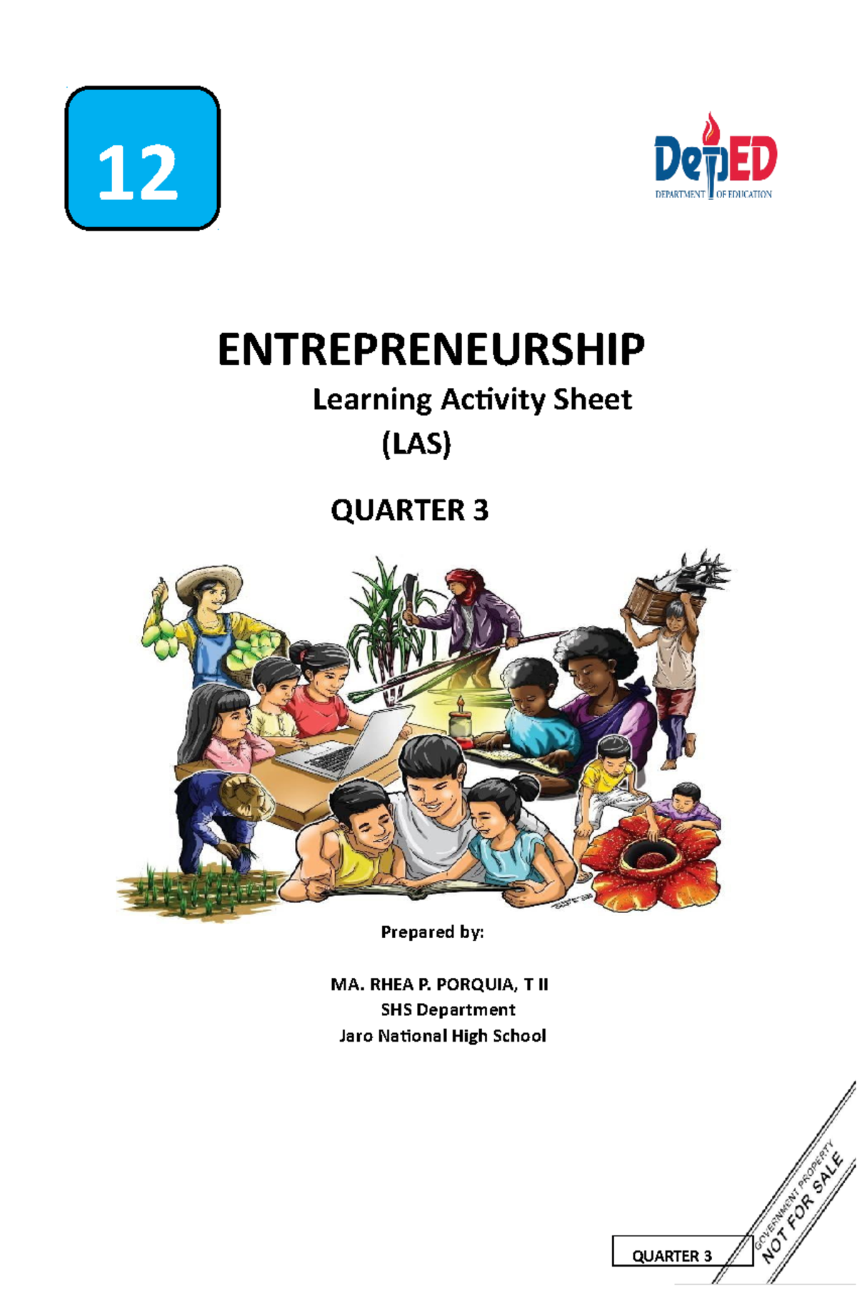 Entrep LAS Quarter 3 - 12 ENTREPRENEURSHIP Learning Activity Sheet (LAS ...