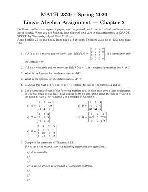 Final-reviewsheet - Final Exam Review - Math 2320, Fall 2019 — Final ...
