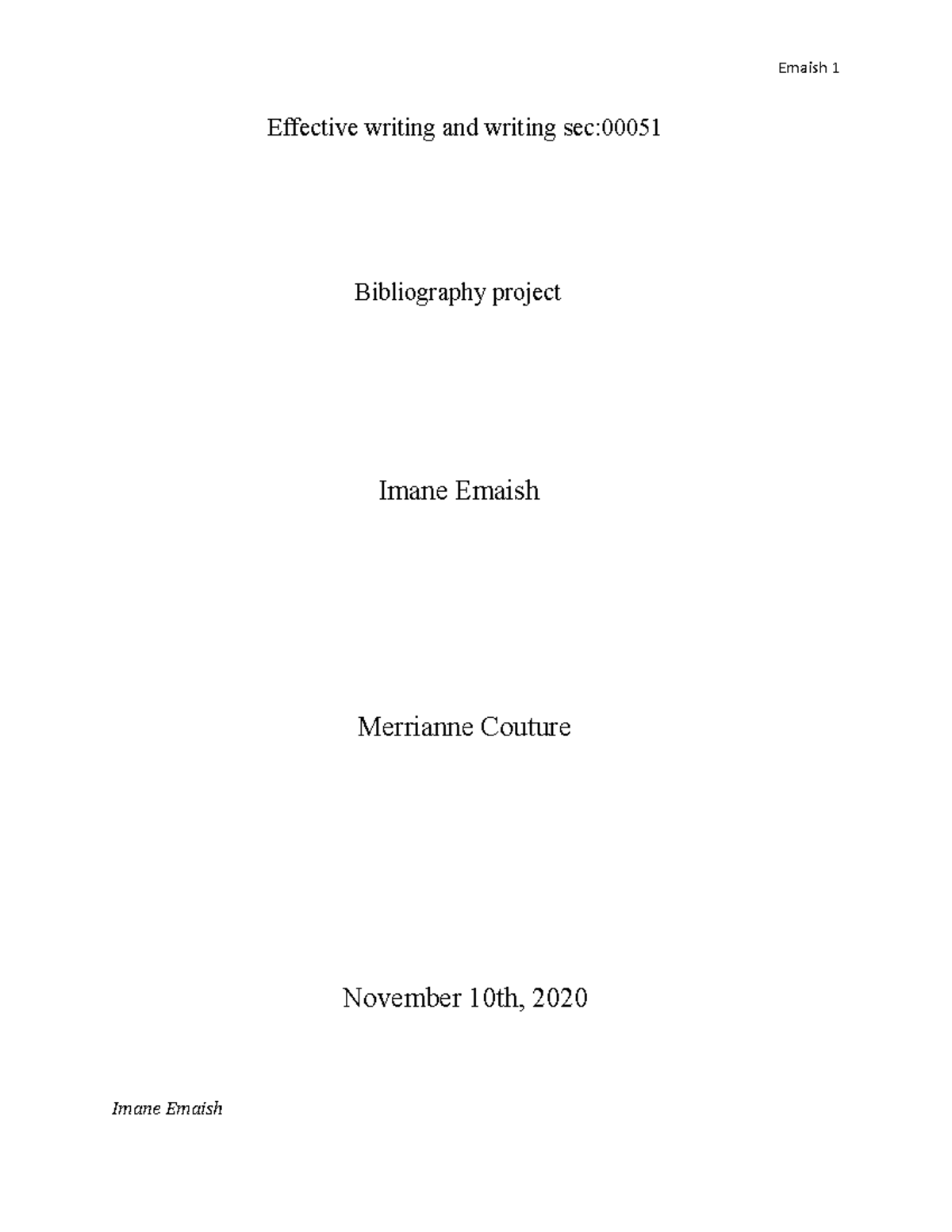 Bibliography project - gss - MATH 209 - Concordia - Studocu