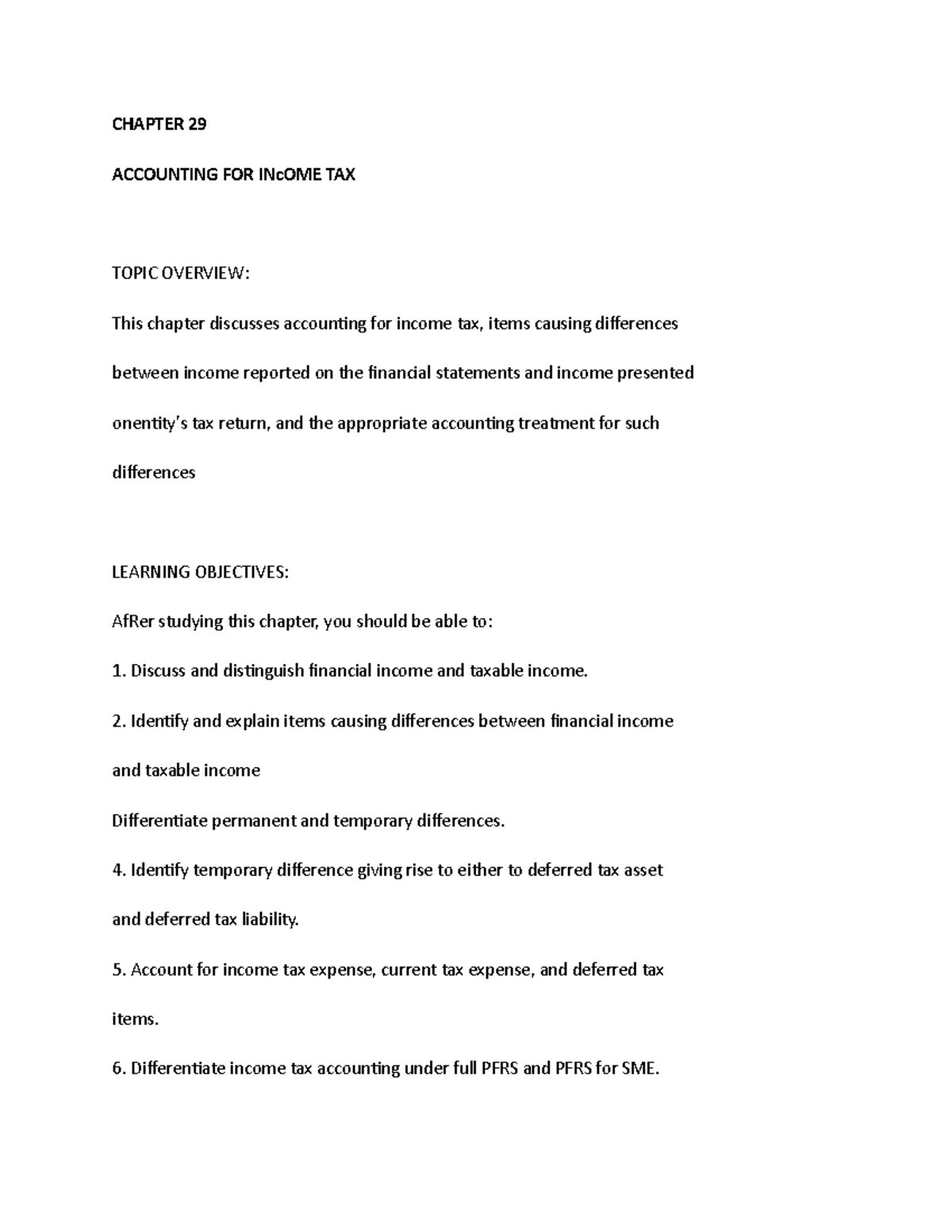 Chapter 29 Accounting for Income Tax - CHAPTER 29 ACCOUNTING FOR INcOME ...