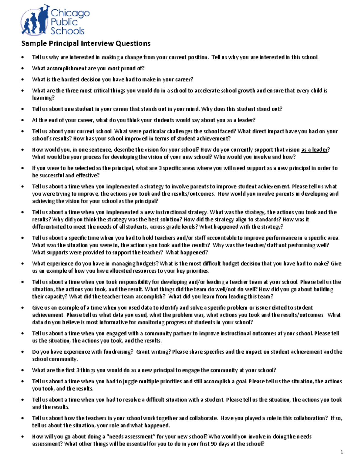 Schoolprincipalinterviewquestions - 1 Sample Principal Interview ...