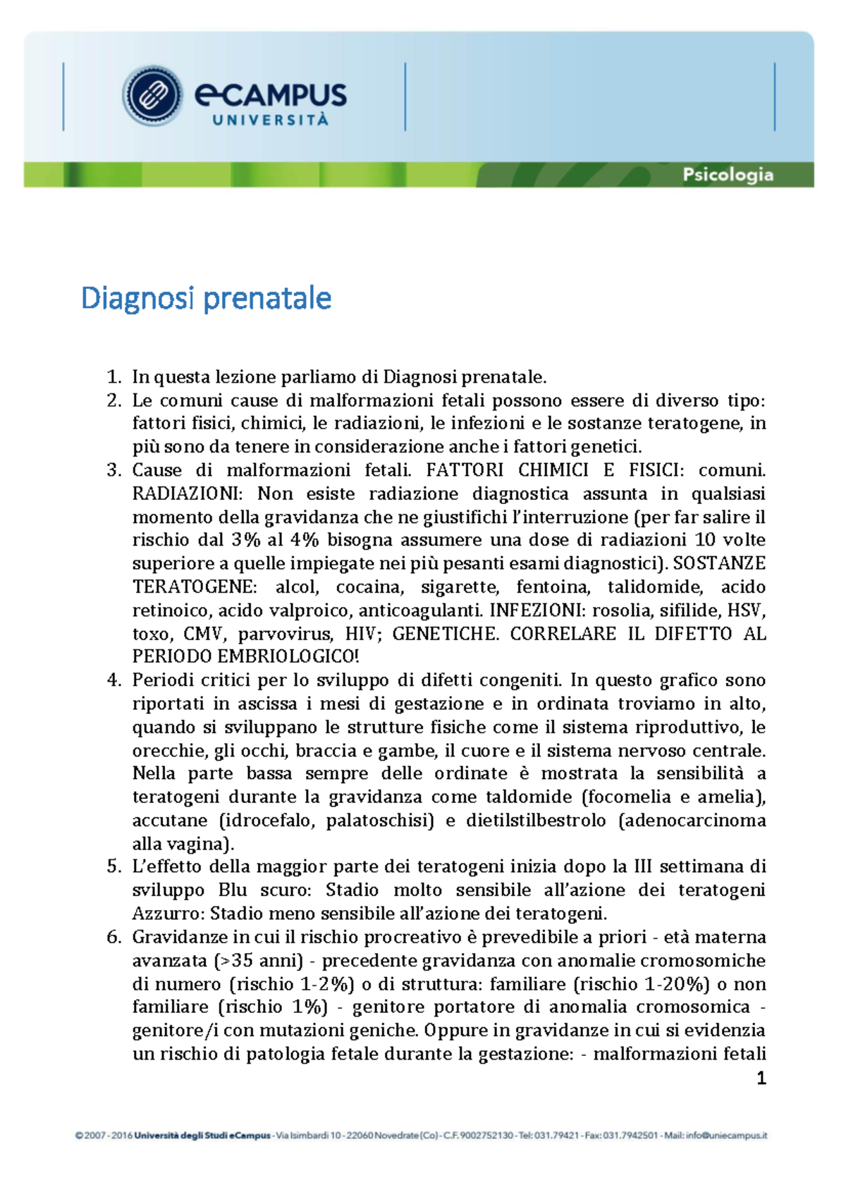 SCBI18 2575a 6812 - ……….. - 1 Diagnosi prenatale In questa lezione parliamo di Diagnosi ...