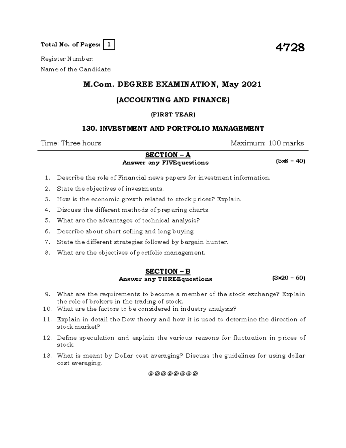 4728 - Note will be provided by Salman sir - Total No. of Pages: 1 4728 ...