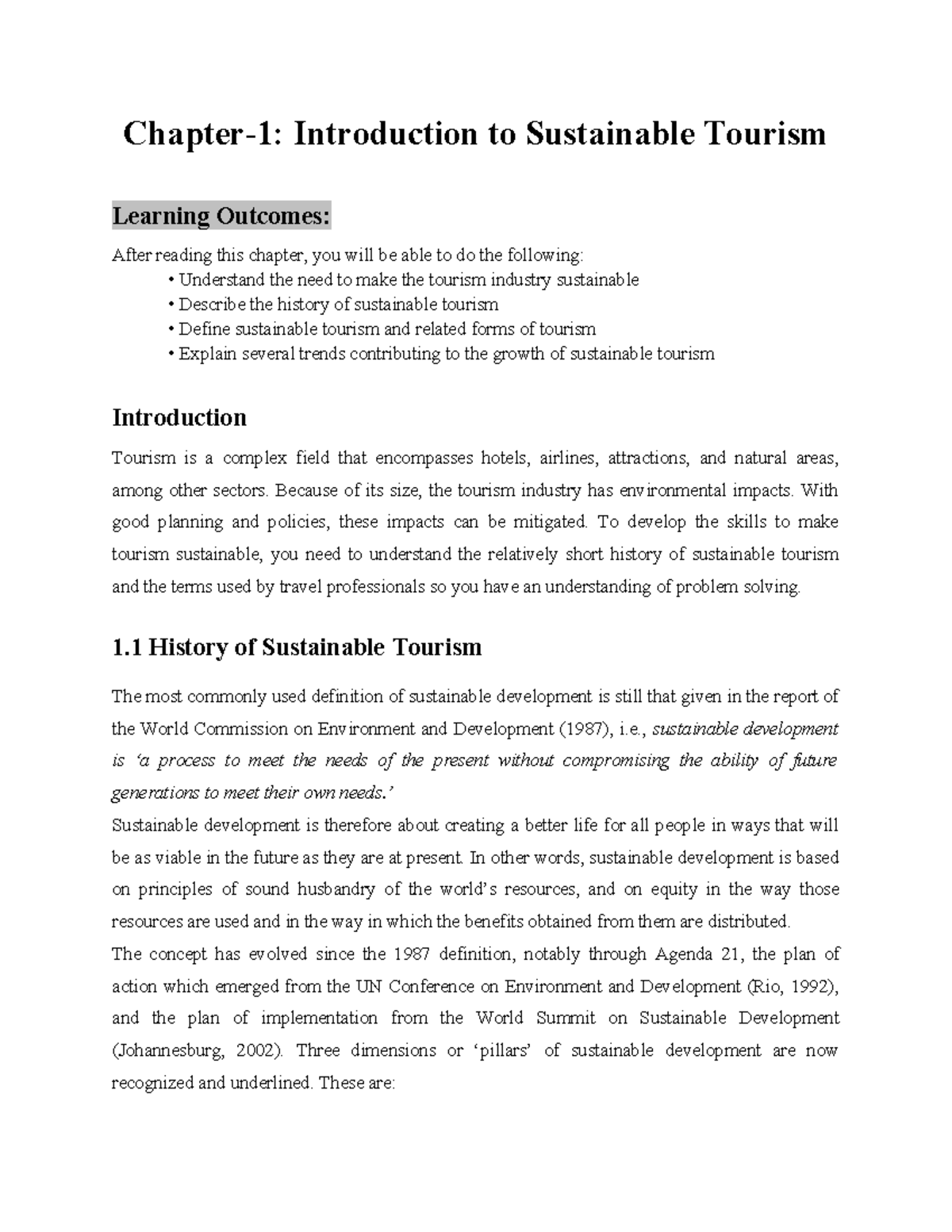 Sustainable Tourism - Chapter-1: Introduction to Sustainable Tourism ...