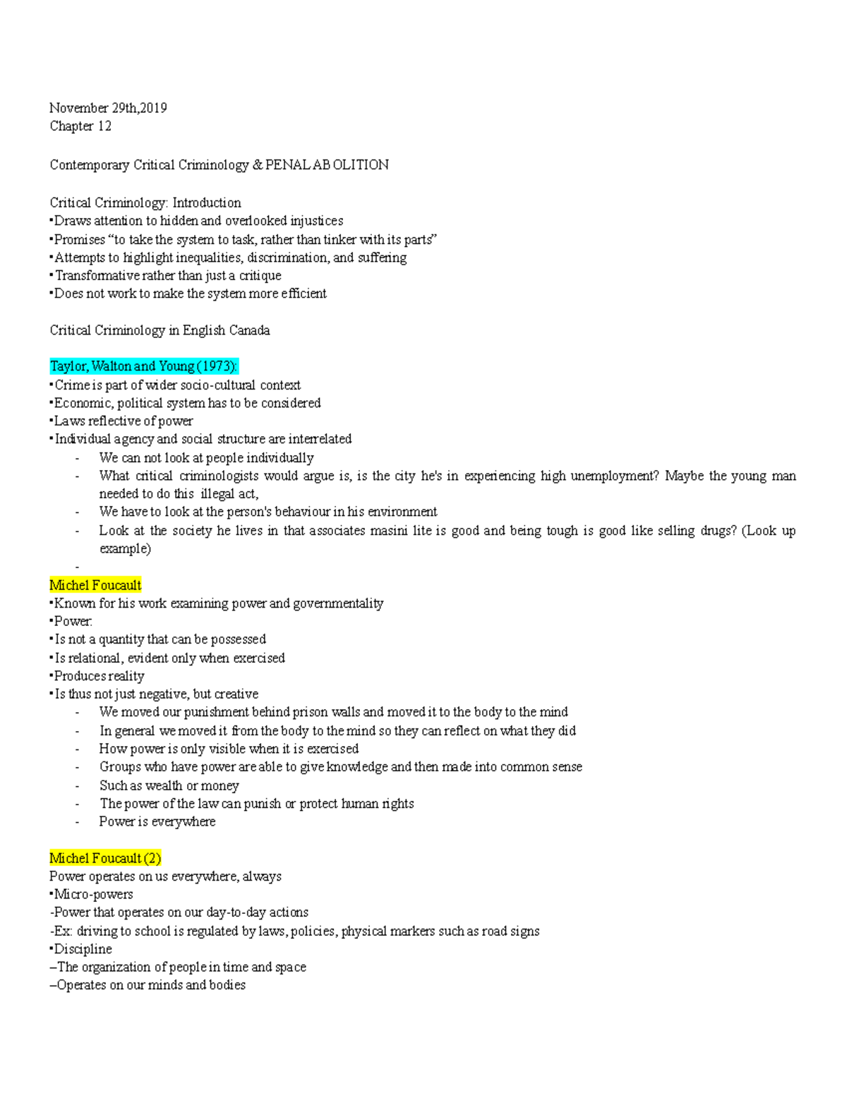 Final crim-3 - Summary Crime Criminality and Criminal Justice - November 29th, Chapter 12 - Studocu