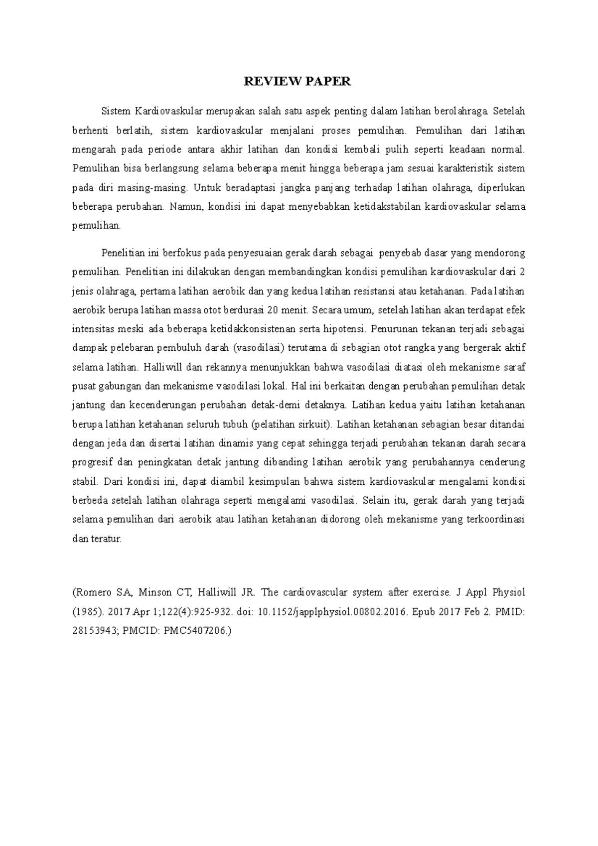 Review paper Anatomi dan Fisiologi - REVIEW PAPER Sistem Kardiovaskular ...