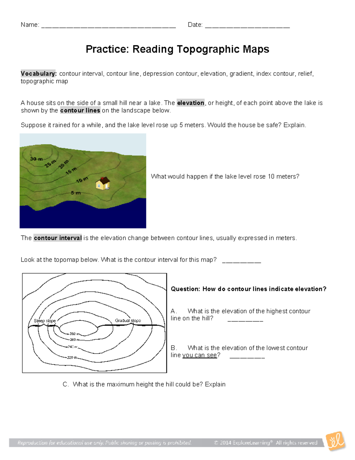 Activity Practice Topo Maps - Name ...