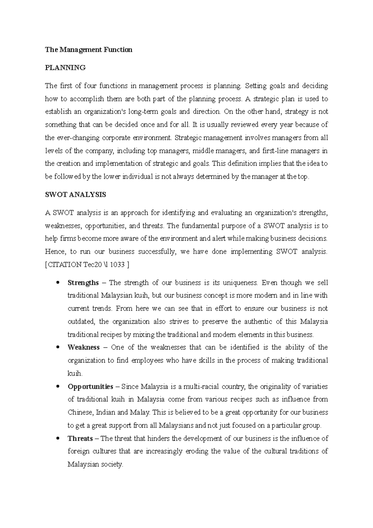 Planning & Organizing - The Management Function PLANNING The first of ...