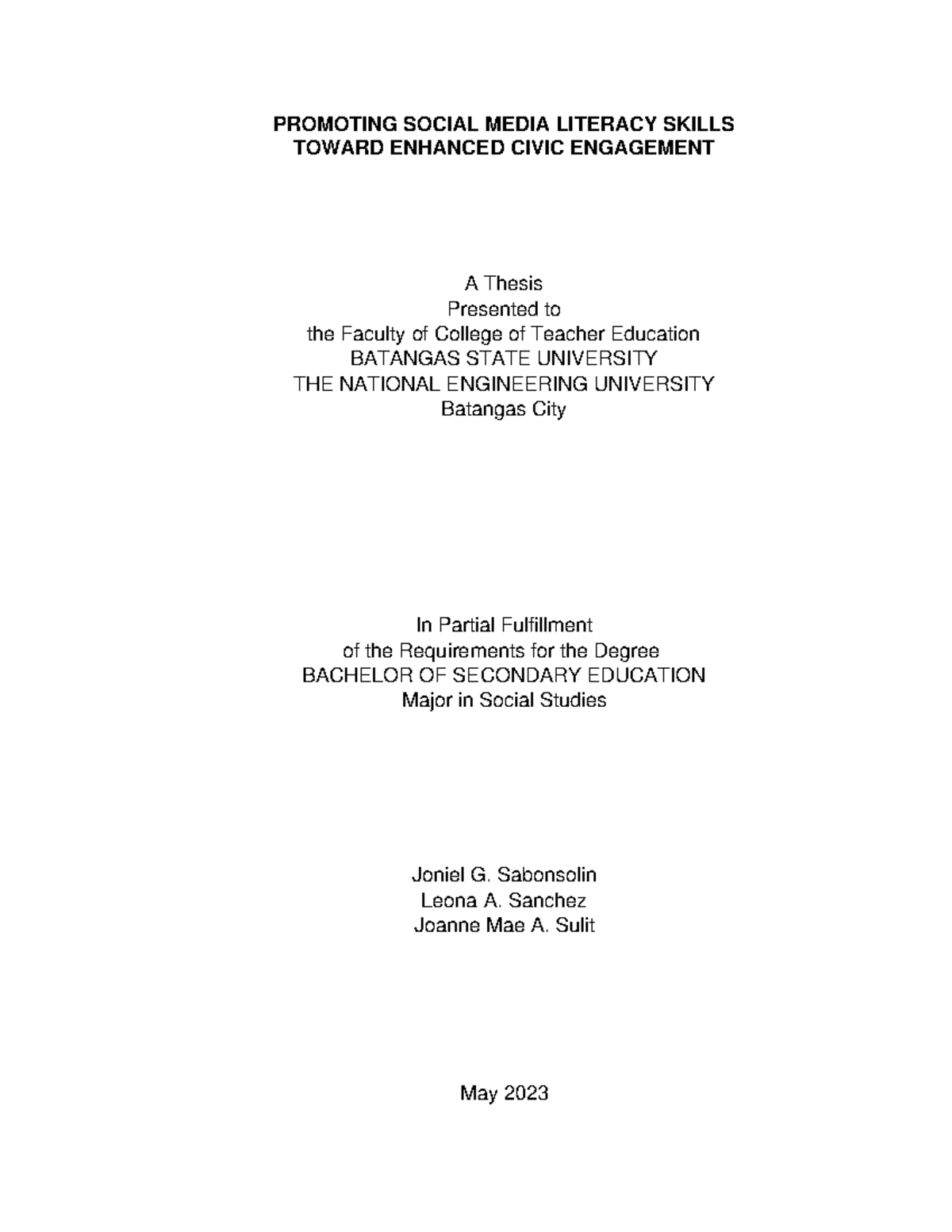 Promoting Social Media Literacy Skills Toward Enhanced Civic Engagement ...