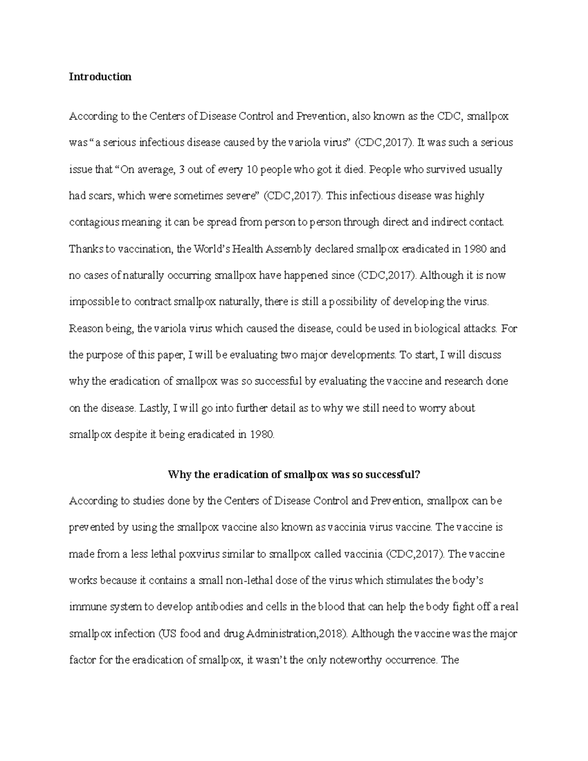 Vijay Kerr Smallpox eradication - Sc/Nats 1670 - Yorku - StuDocu