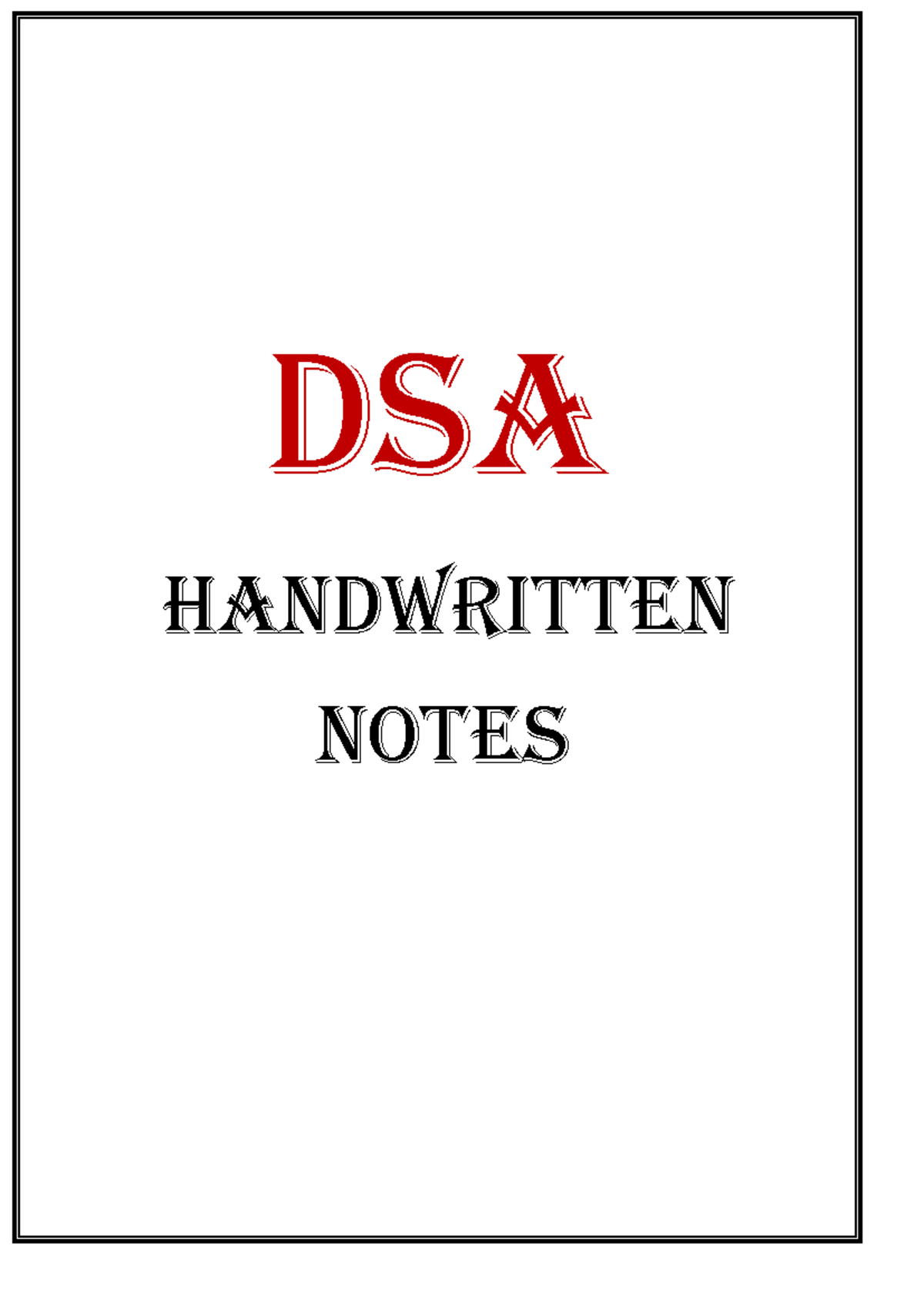 DSA Handwritten Notes - DSA HANDWRITTEN NOTES DSA HANDWRITTEN NOTES ...