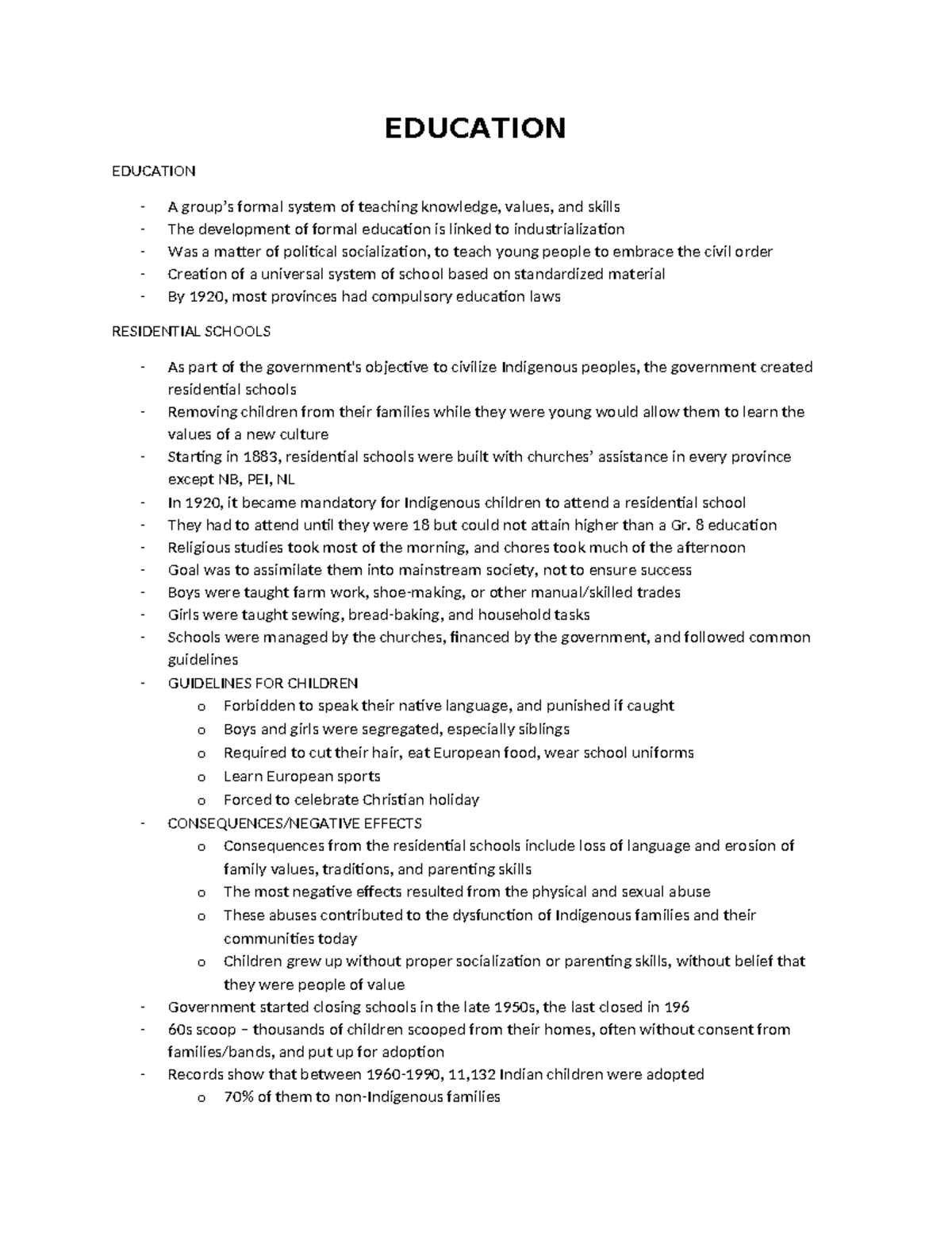 Niagara College - SOCL1100 PPT 11 - Education - EDUCATION EDUCATION A ...