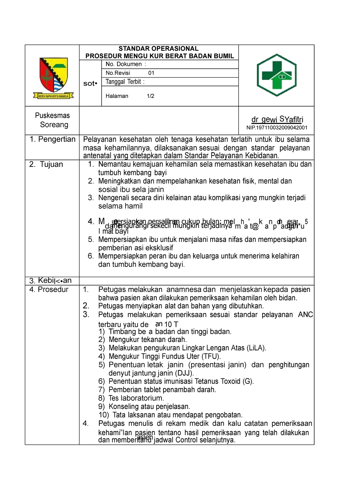Pdf sop anc 10t - SOP - STANDAR OPERASIONAL PROSEDUR MENGU KUR BERAT ...