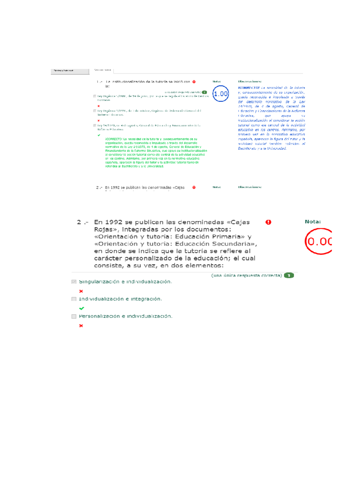 Examenes con soluciones Accion Tutoria Pedagogia UNED - Acción Tutorial - Studocu