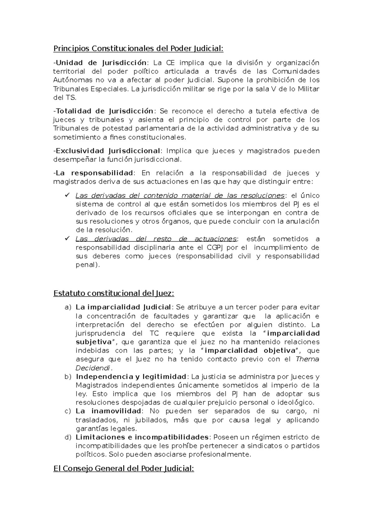 Parte II DEL Poder Judicial - Principios Constitucionales del Poder ...