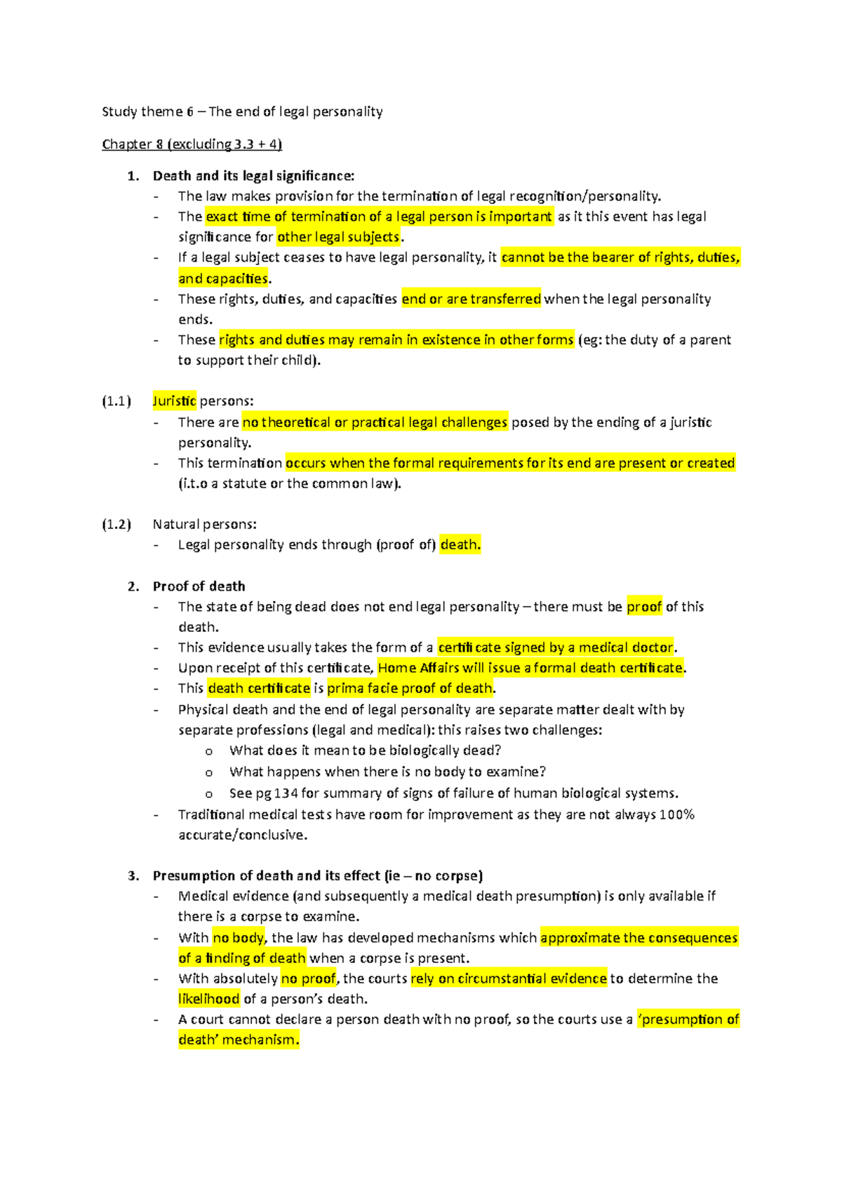 Study theme 6 - The end of legal personality - laws1012 - Wits ...