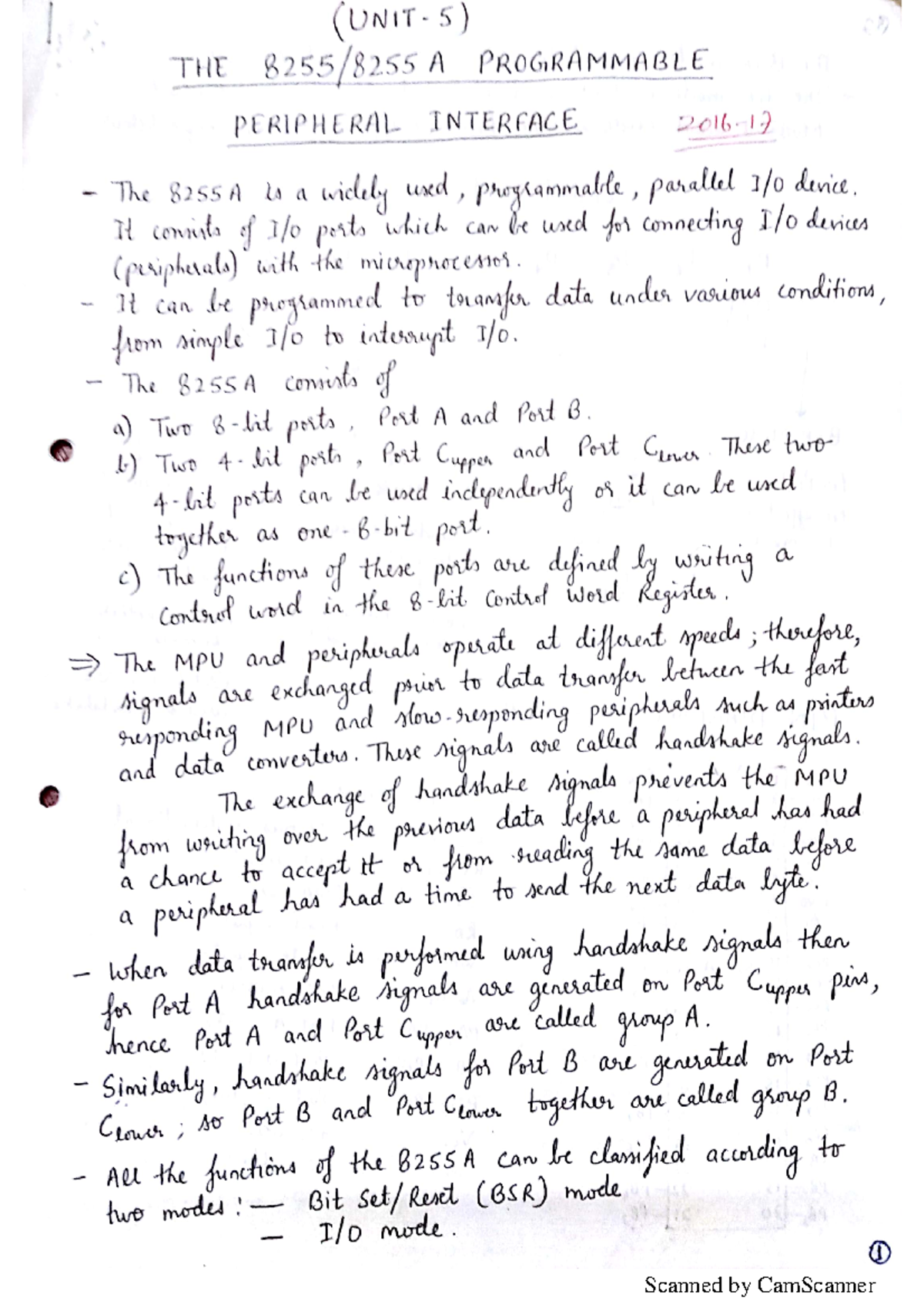 Unit- 5 Handwritten class notes - B.tech - Studocu