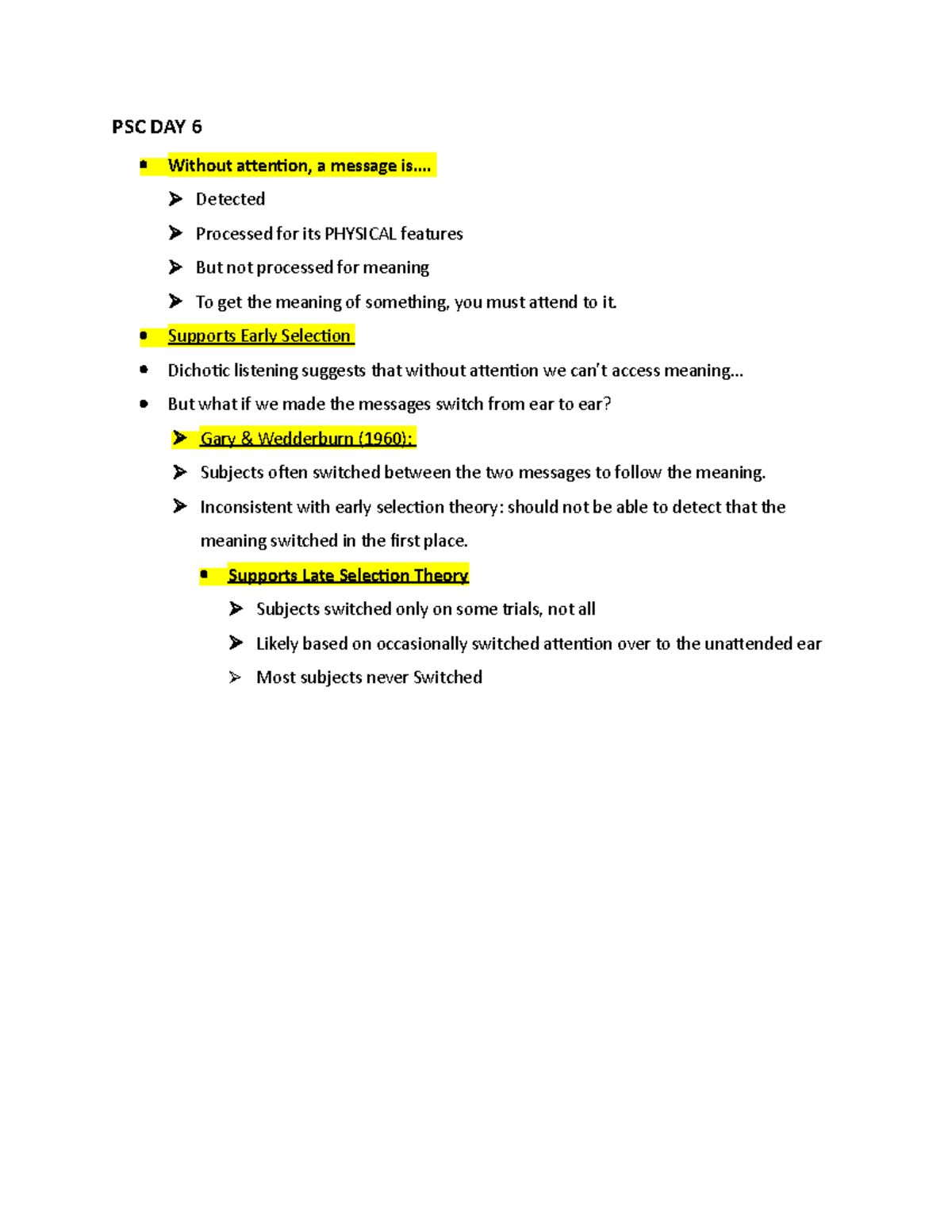 PSC DAY 6 - How other labs work - PSC DAY 6 Without attention, a ...