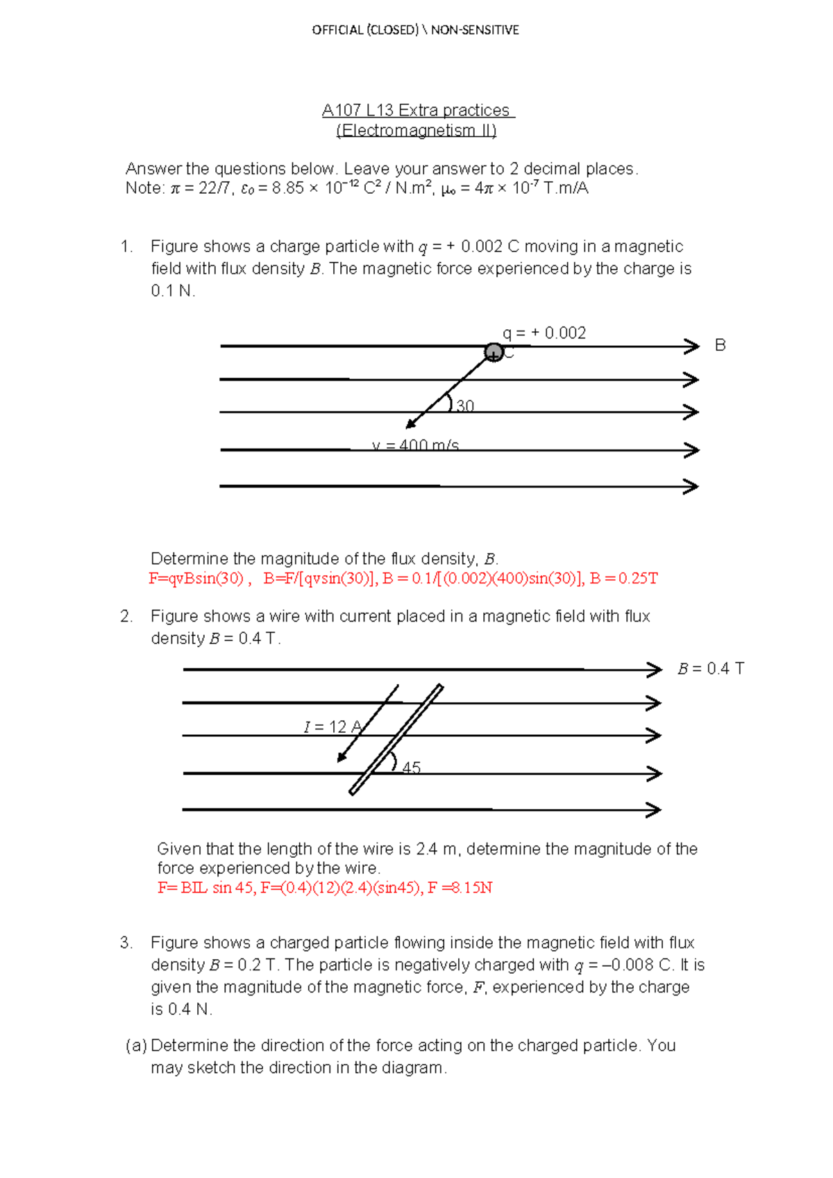 A107 Electromagnetism II L13 extra PQ - A107 L13 Extra practices ...