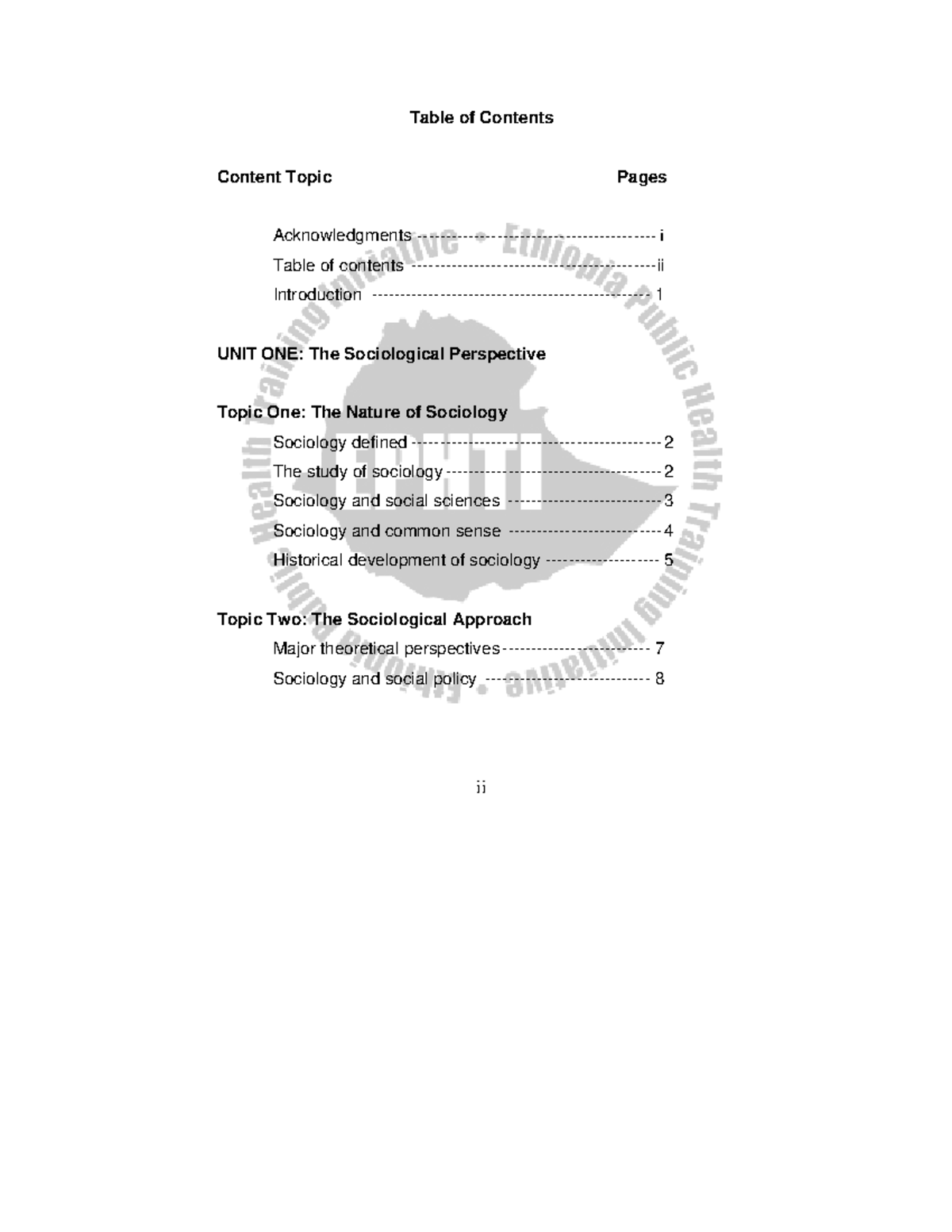 Ln intro psych final-2 - ii Table of Contents Content Topic Pages ...