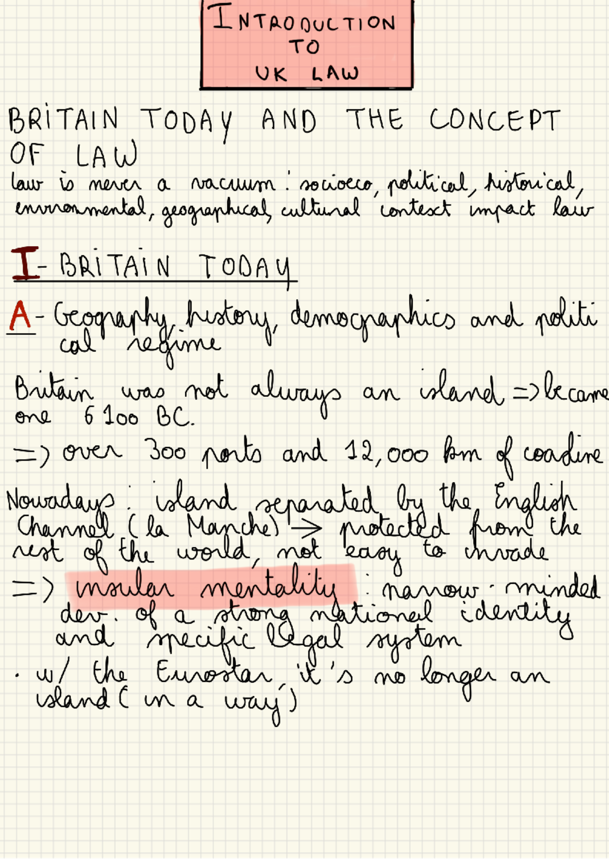 Introduction to UK Law fiche - INTRODUCTION TO UK LAW BRITAIN TODAY AND ...