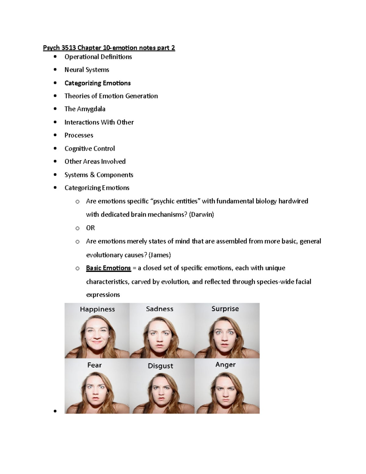Psych 3513 Chapter 10-emotion notes part 2 - Studocu