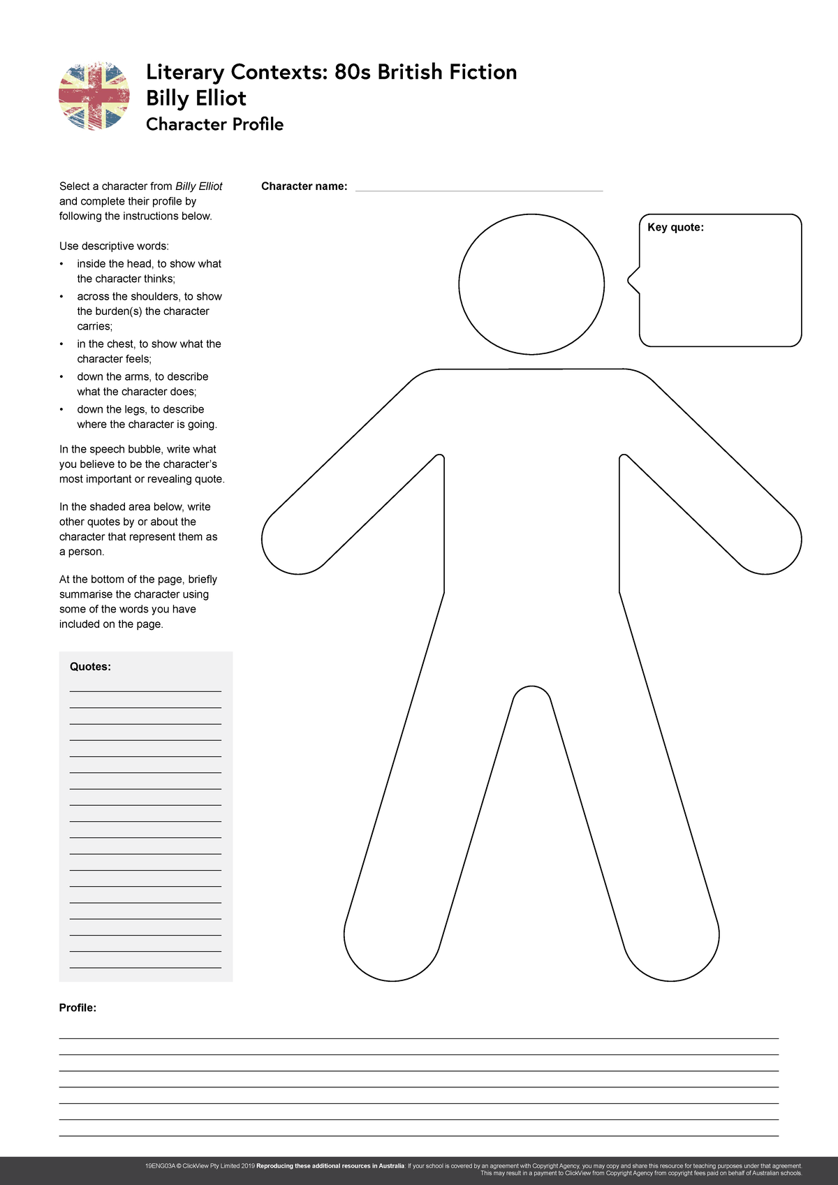 Character Profile Poster - 19ENG03A © ClickView Pty Limited 2019 ...