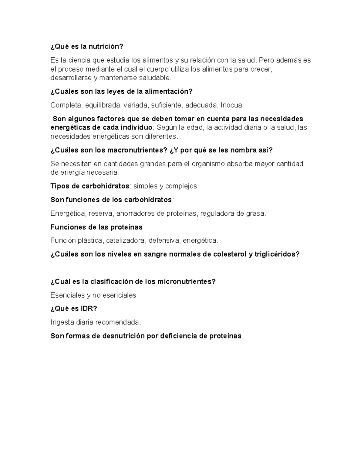 Guia nutrición - ¿Qué es la nutrición? Es la ciencia que estudia los ...