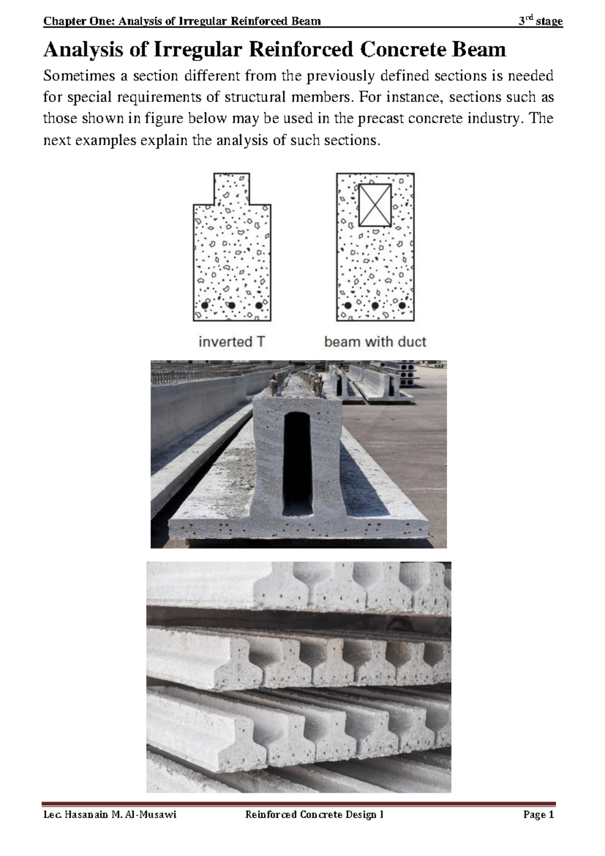 Analysis of Irregular beam - Analysis of Irregular Reinforced Concrete ...