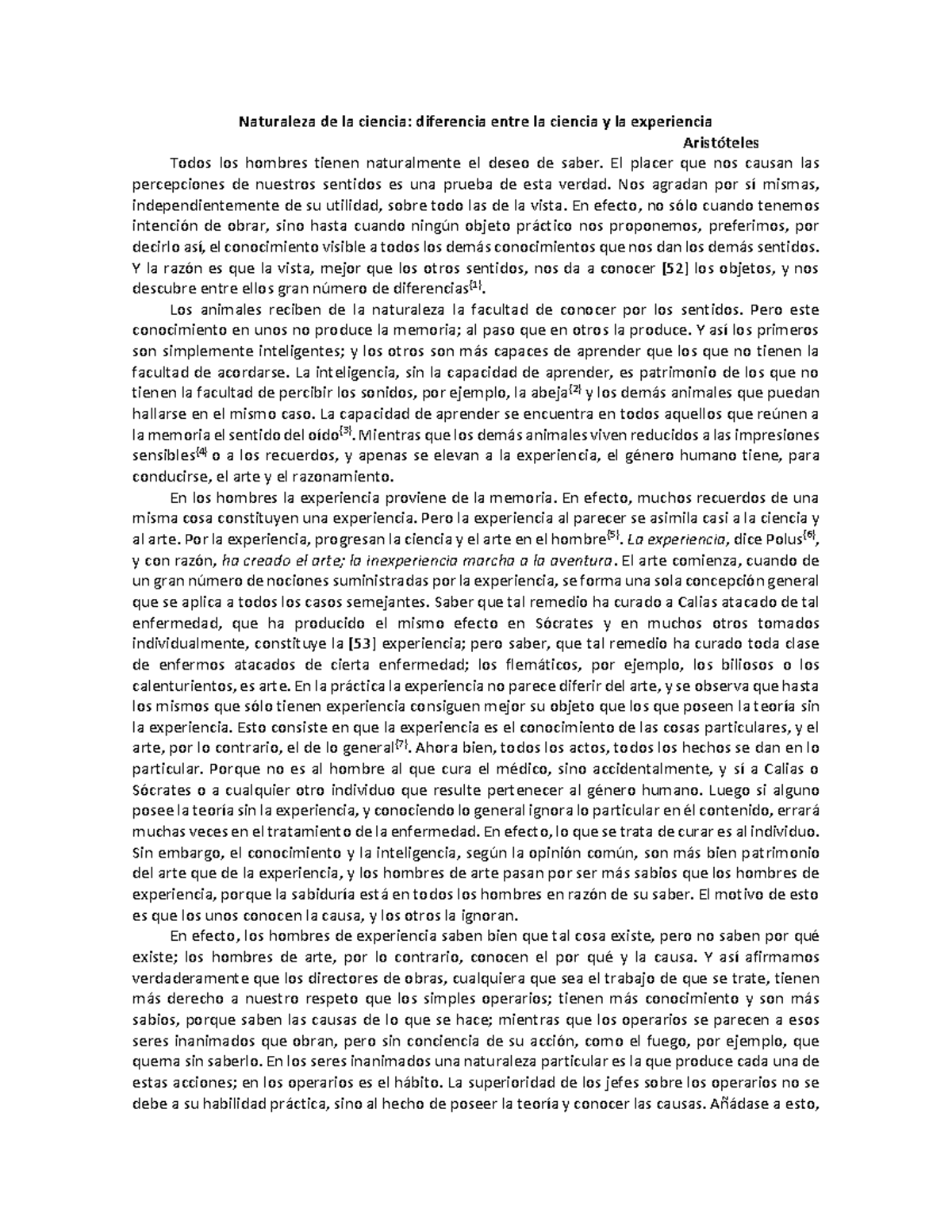 Lectura hoja de reposición 1 - Naturaleza de la ciencia: diferencia ...