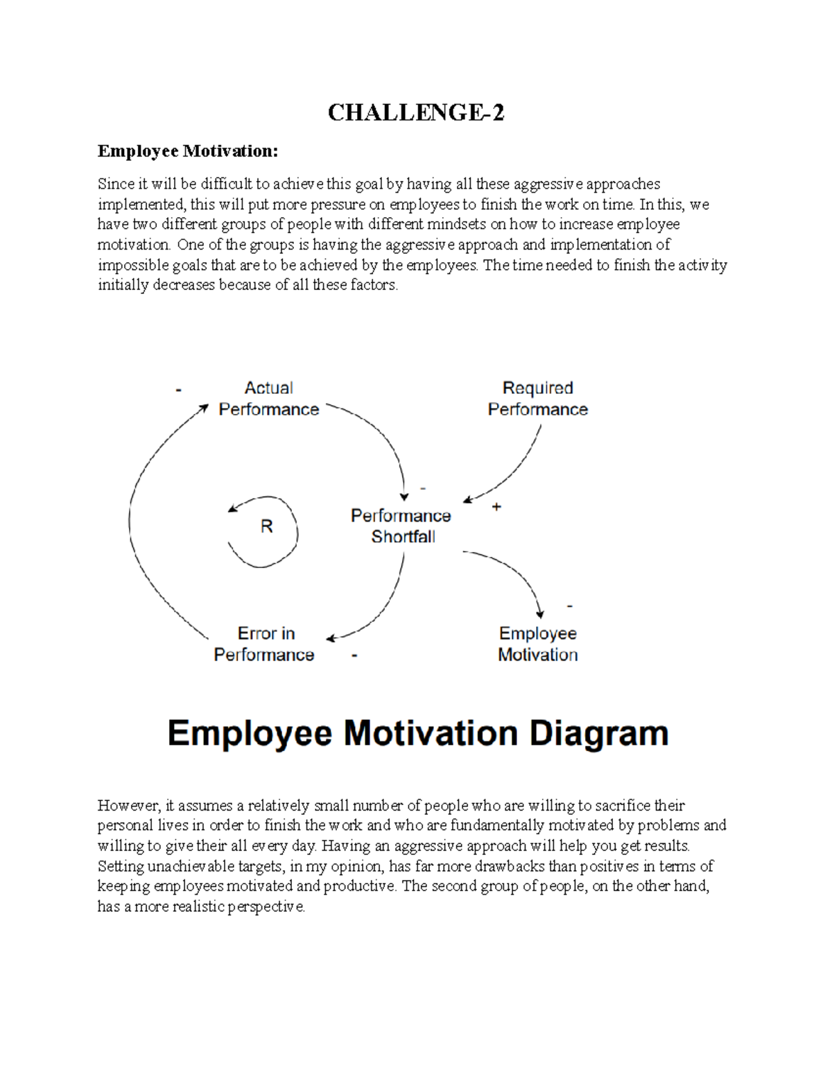 Employee Motivation - SYSTEM THINKING - CHALLENGE- Employee Motivation ...
