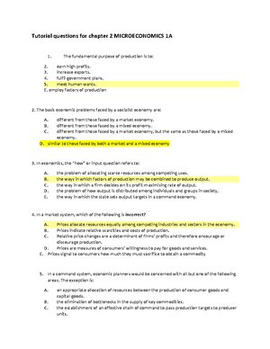 Chapter 1 Tutorial Questions - Tutorial Questions Chapter 1 ...