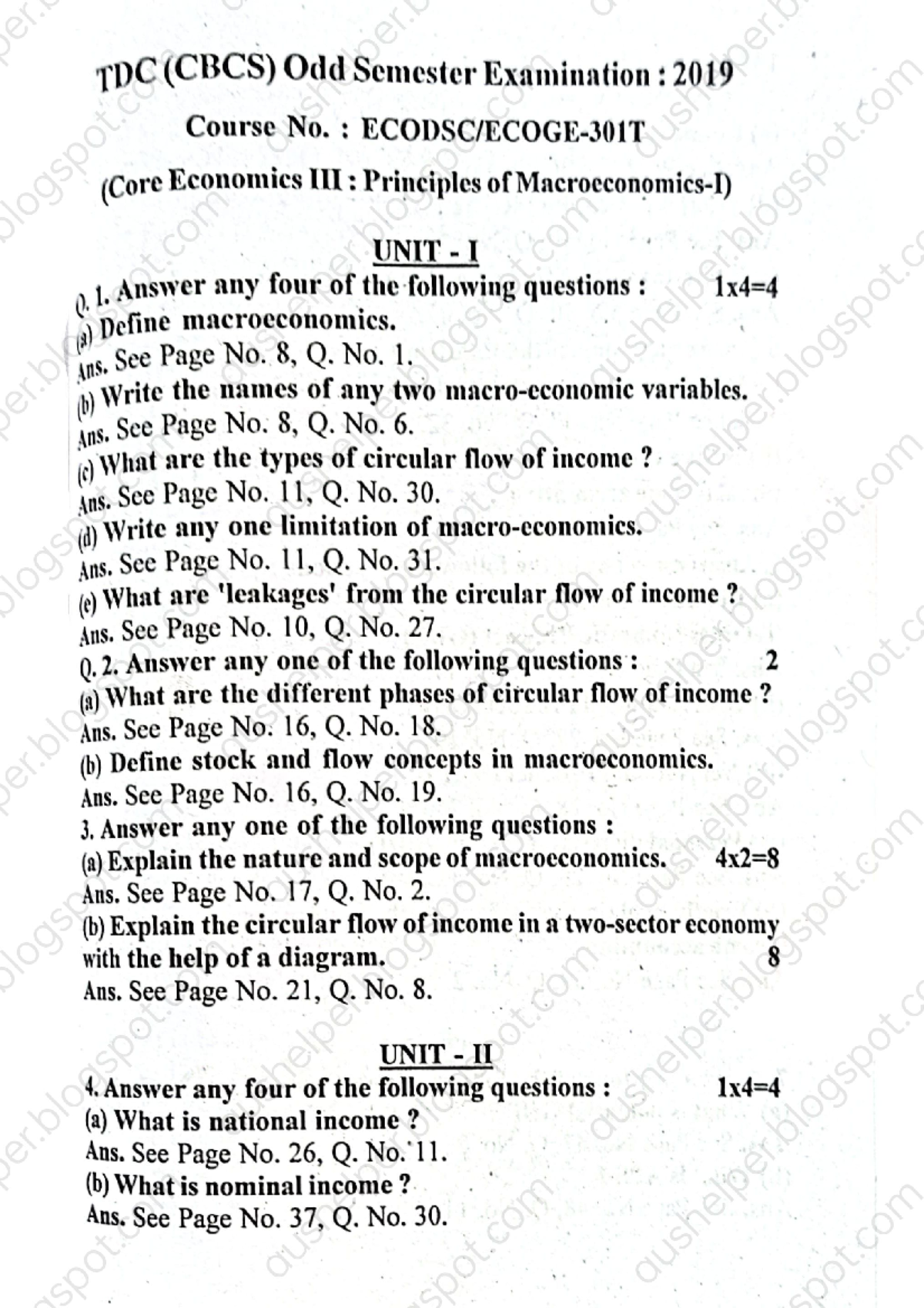 Eco 3rd - Question Paper - Introduction to Macroeconomic - Studocu