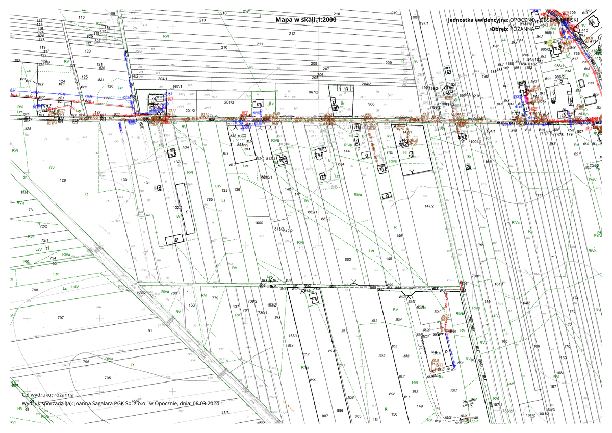 Mapa (skala 2000 format A3) różanna - Matematyka - Jednostka ...