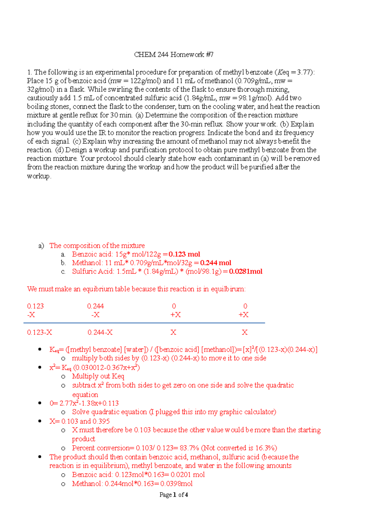 CHEM 244 HW-7 - 2020-21 Summer - CHEM 250L - Studocu