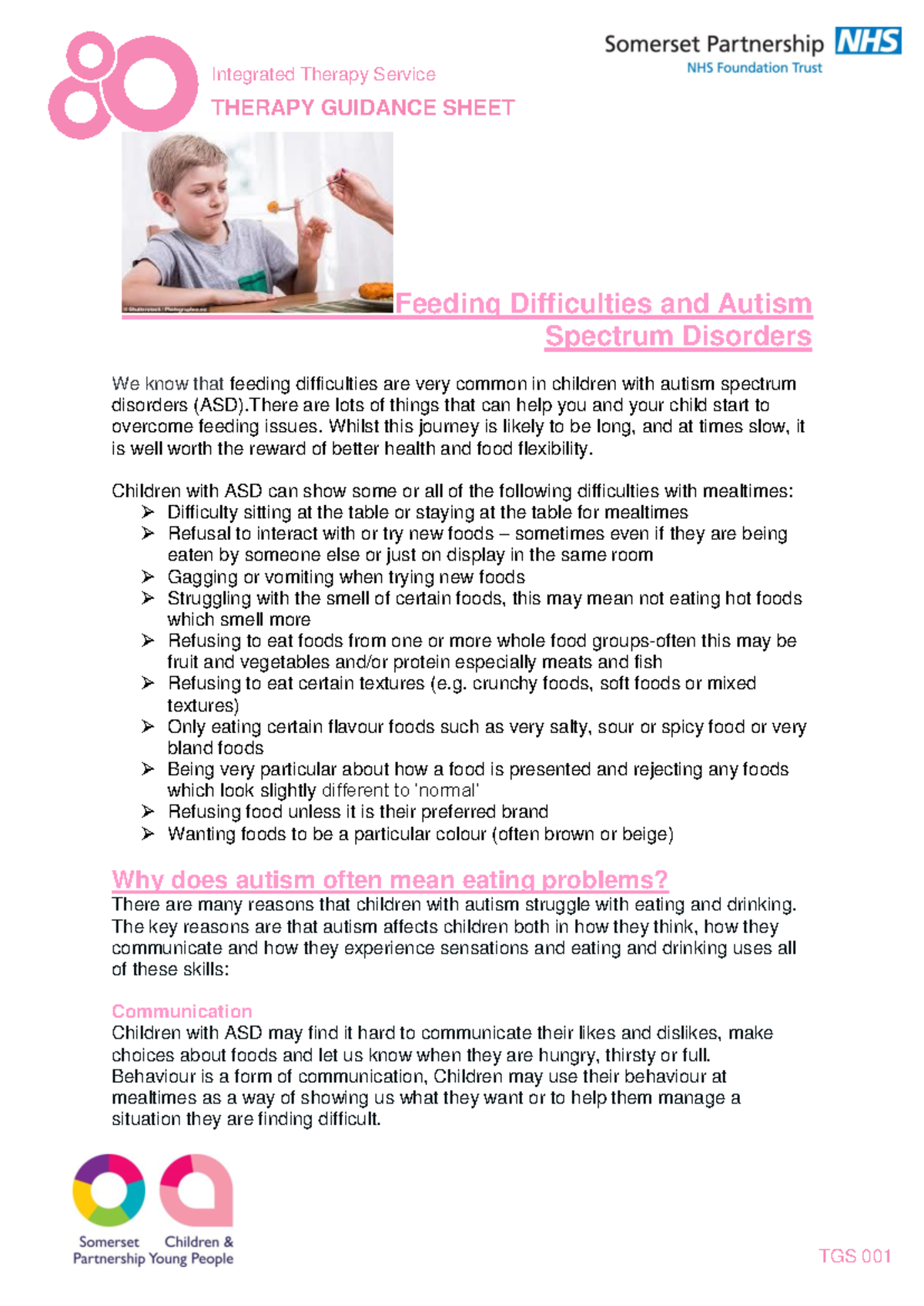 Feeding in children with ASD - TGS 001 Integrated Therapy Service ...