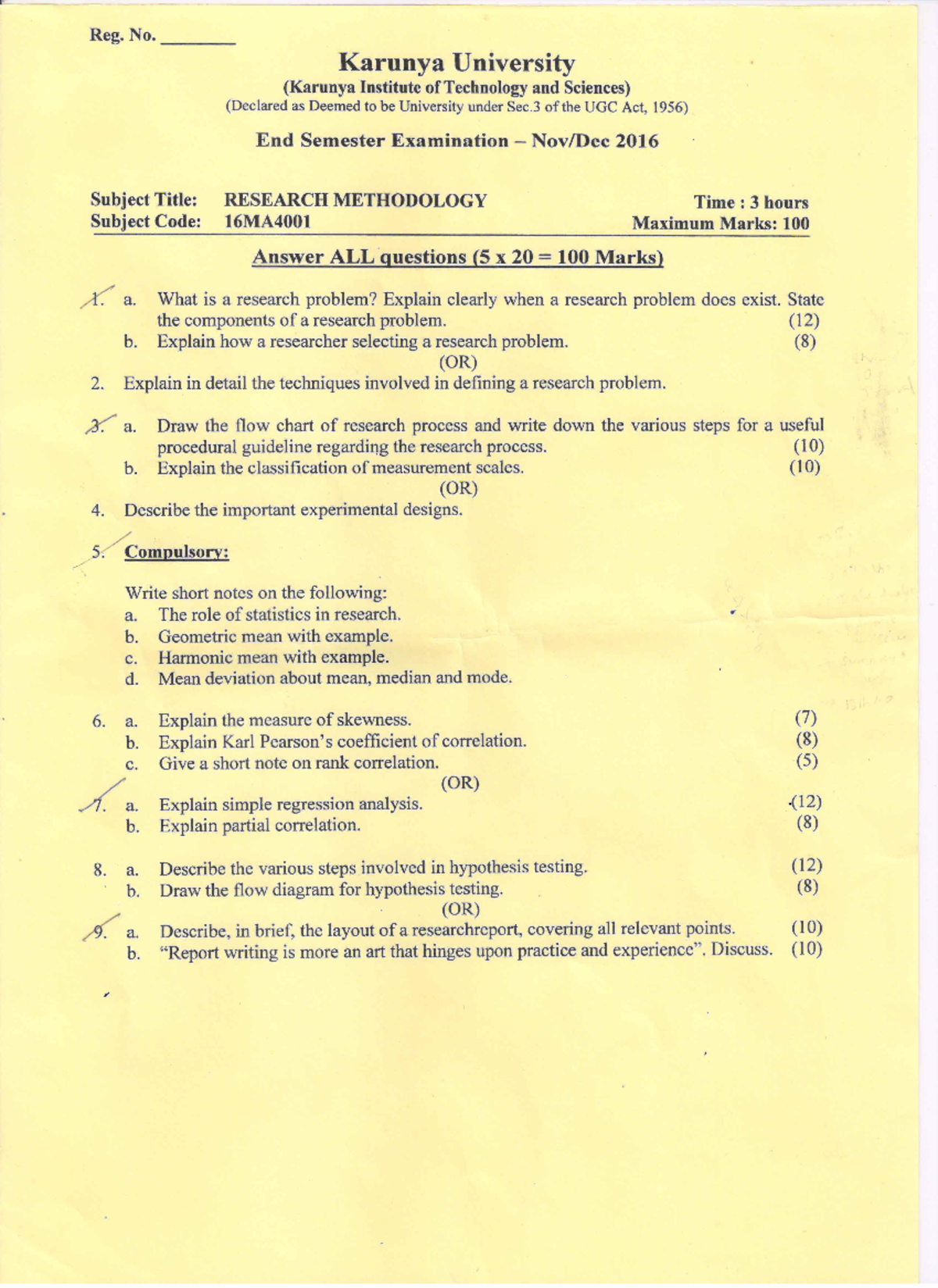 Research Methodology QP - Studocu